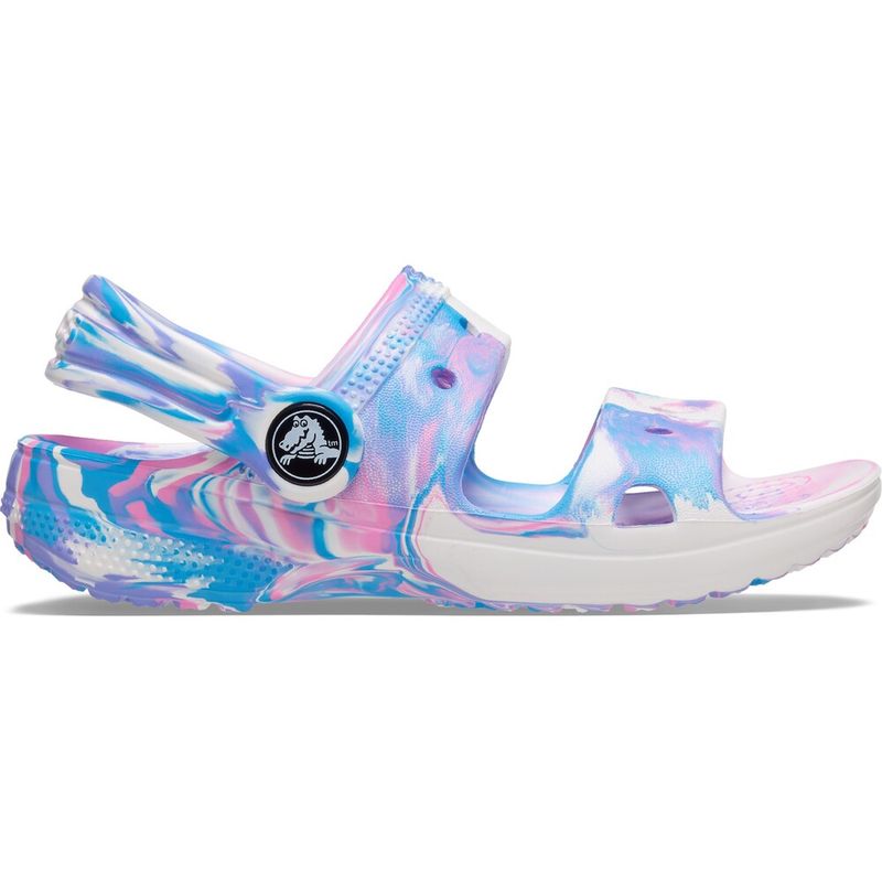 Sandália Crocs Classic Marbled Sandal Infantil WHITE/PINK