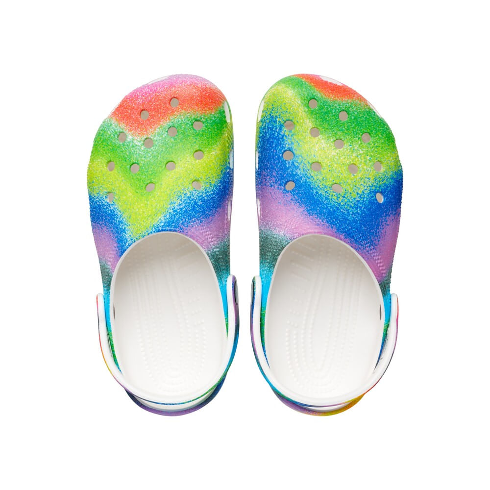 Sandália Crocs Classic Spray Die Clog Juvenil WHITE/MULTI
