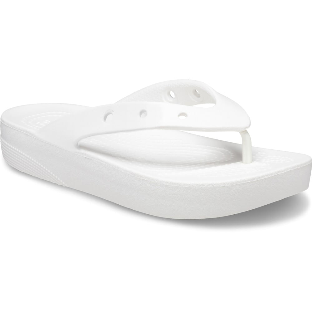 Chinelo Crocs Classic Platform W Flip WHITE
