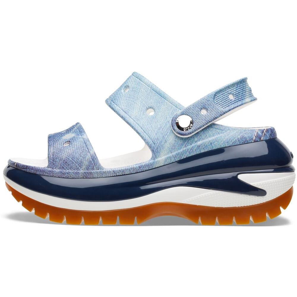 Sandália Crocs Classic Mega Crush Denim Sandal WHITE/MULTI