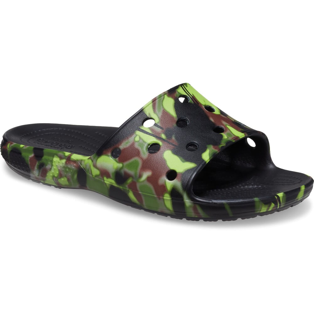Chinelo Crocs Classic Spray Camo Slide BLACK