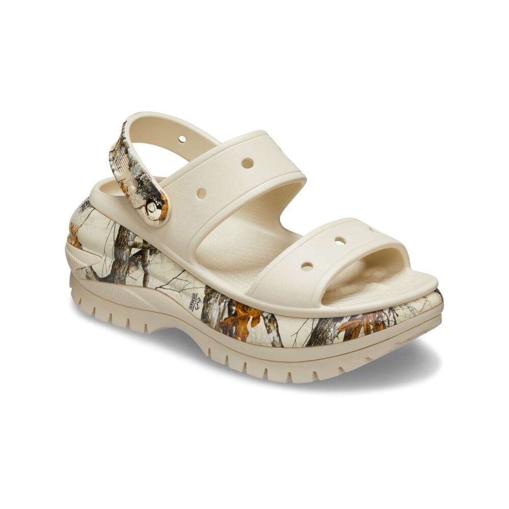 Sandália Crocs Classic Mega Crush Real Tree Sandal BONE