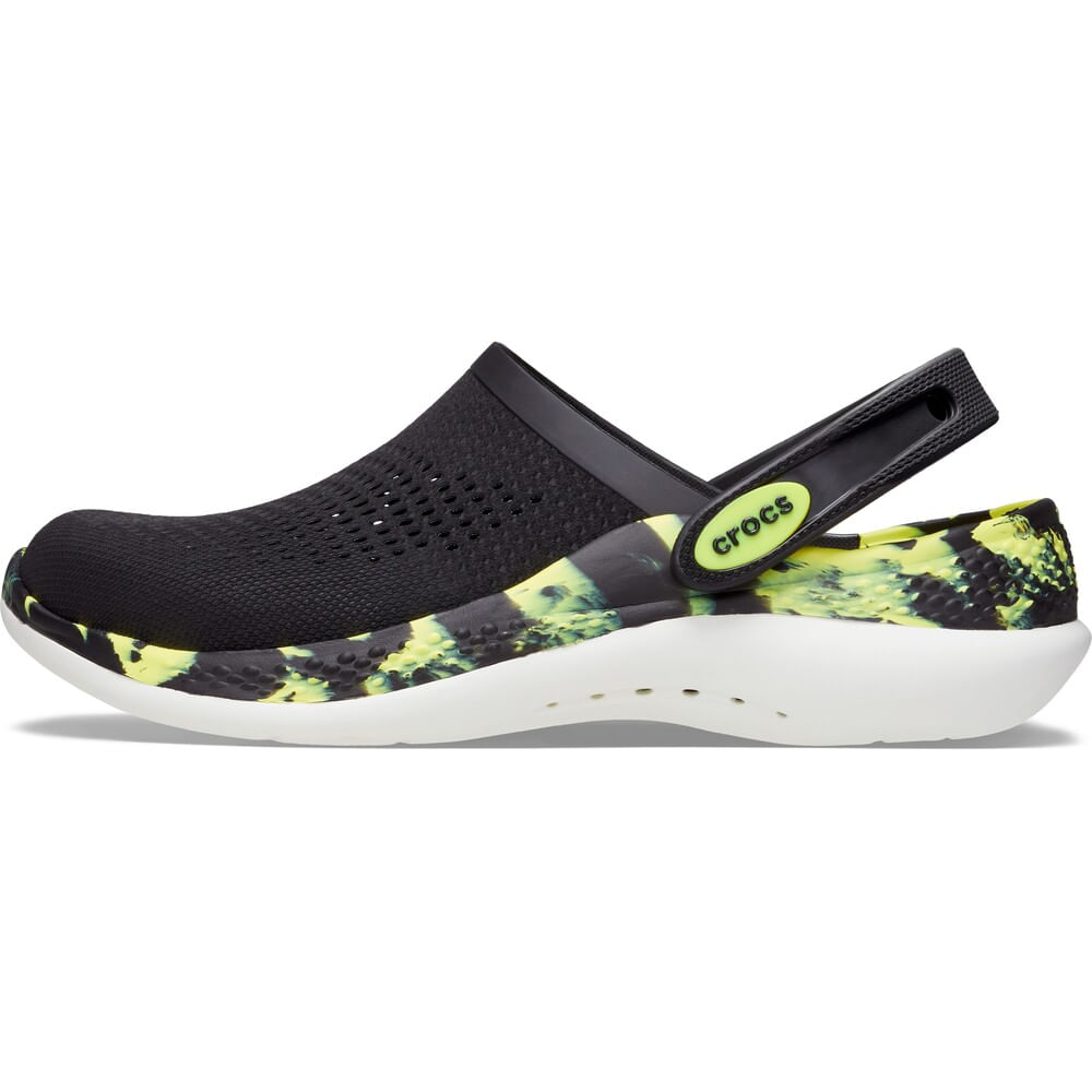 Sandália Crocs LiteRide™ 360 Marbled Clog BLACK/CITRUS