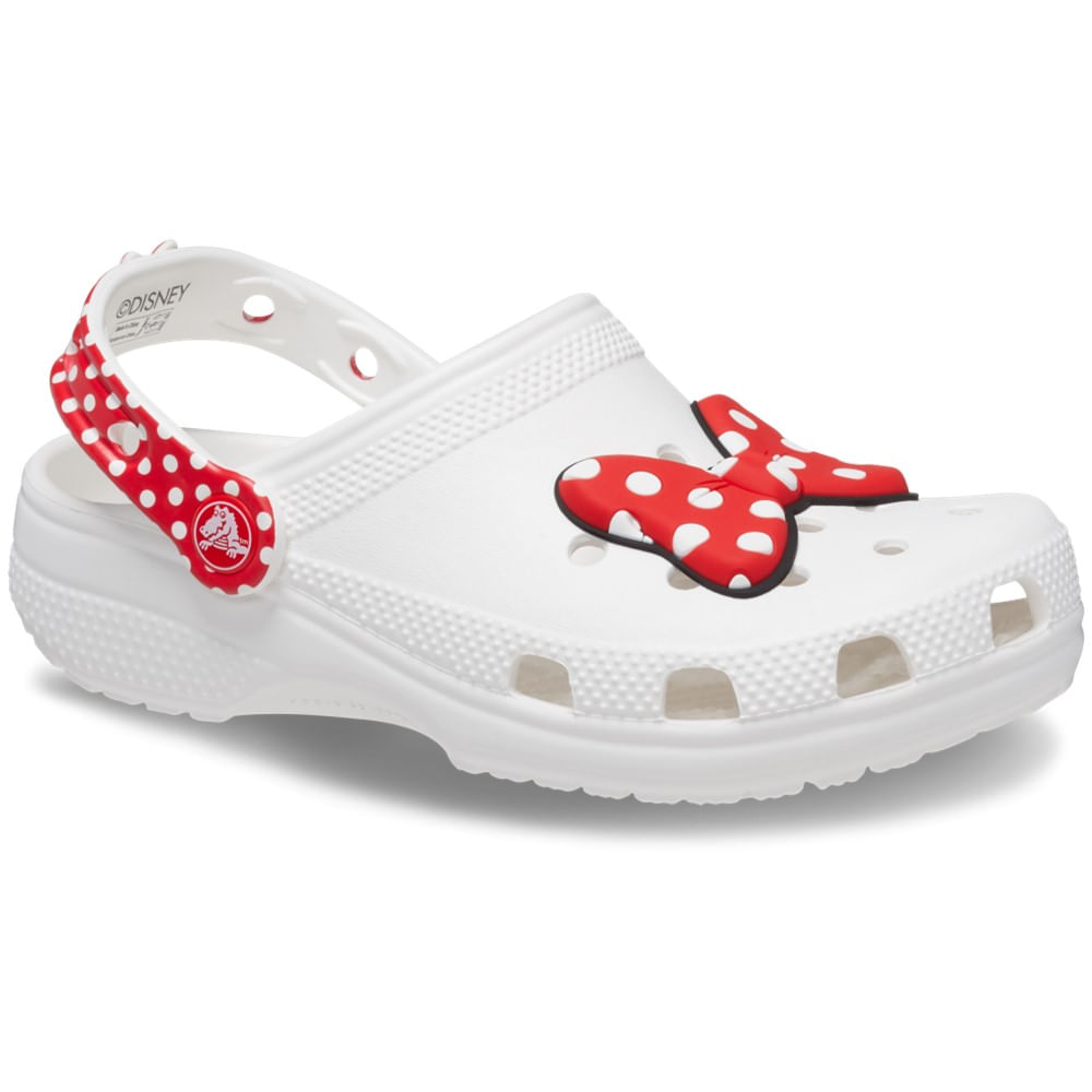 Sandália Crocs Classic Disney Minnie Clog Juvenil WHITE/RED