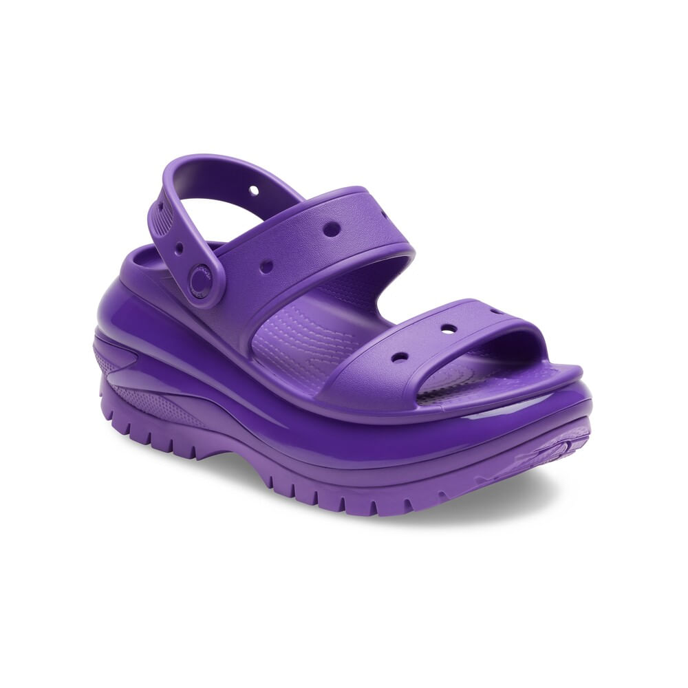 Sandália Crocs Classic Mega Crush Sandal NEON PURPLE