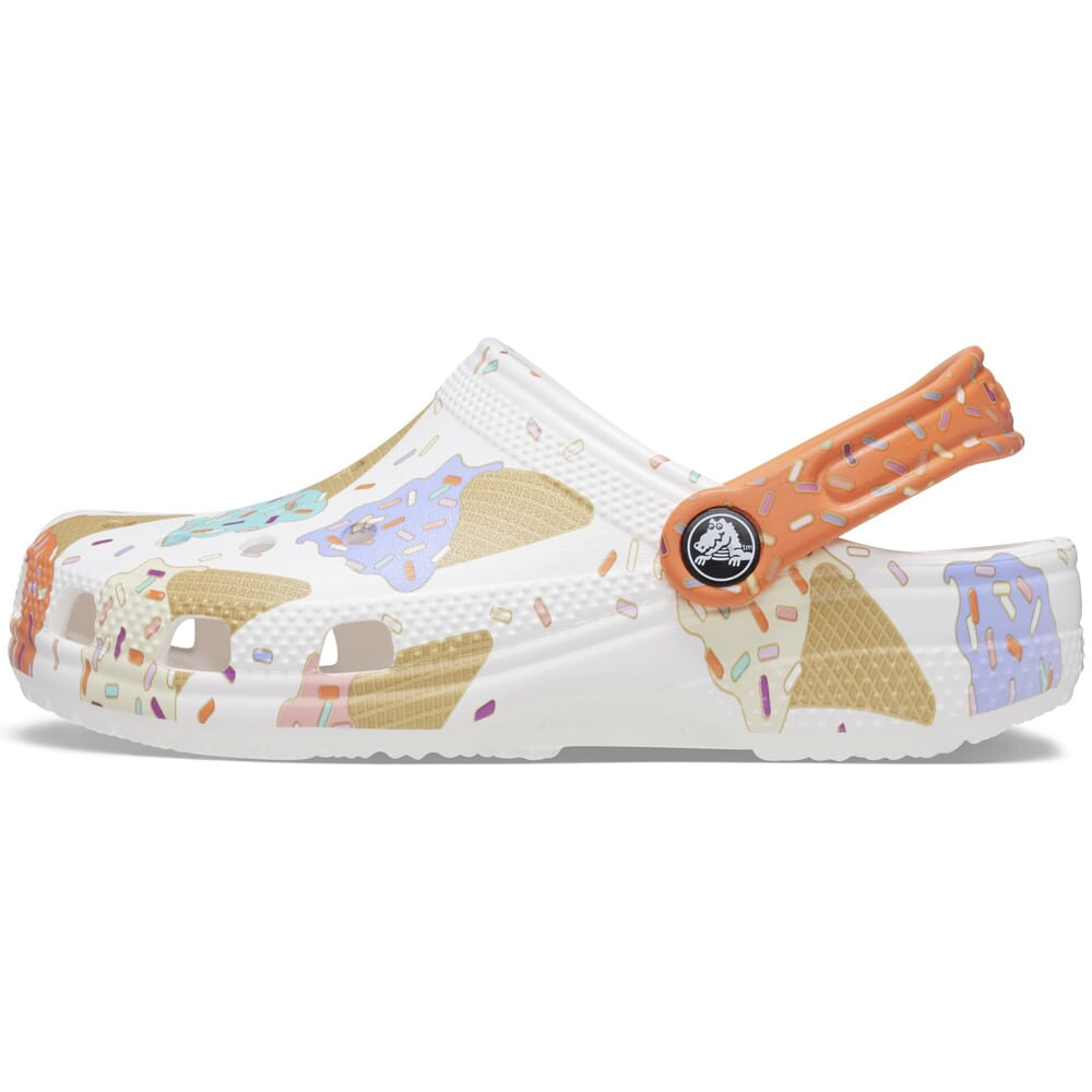 Sandália Crocs Classic Ice Cream Graphic Clog Infantil T WHITE/MULTI
