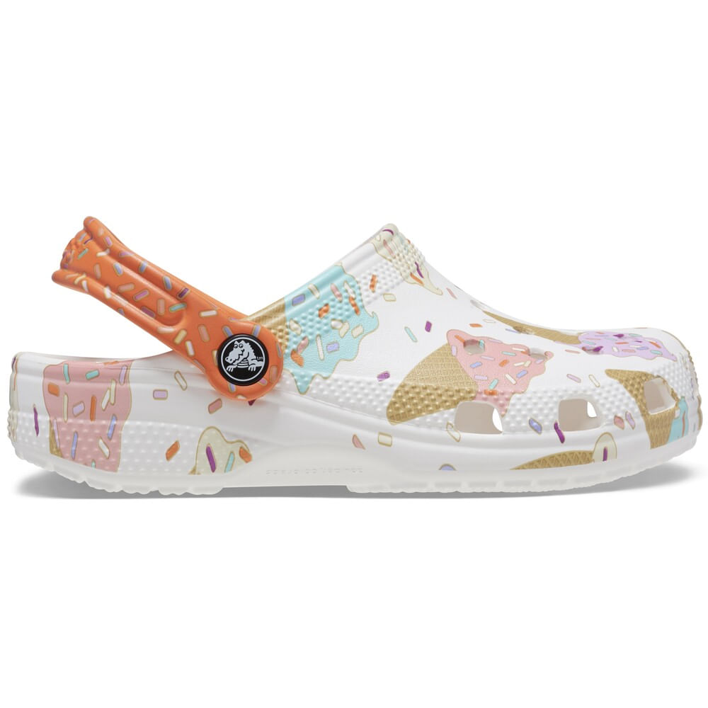 Sandália Crocs Classic Ice Cream Graphic Clog Infantil T WHITE/MULTI