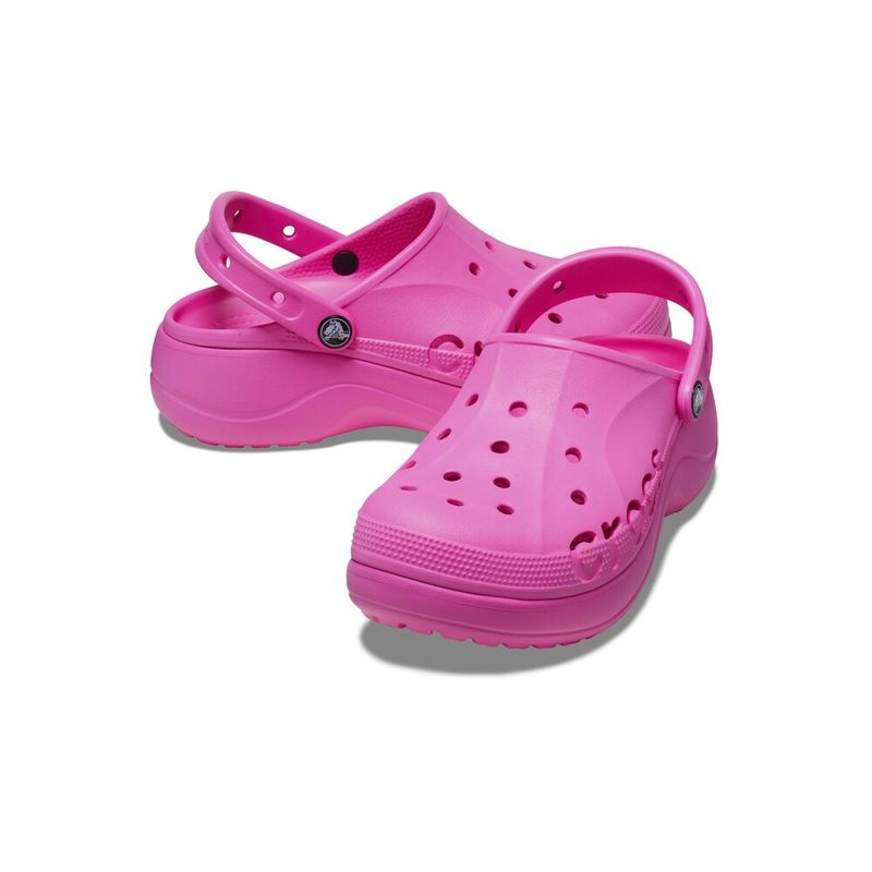 Sandália Crocs Baya Platform Clog ELECTRIC PINK
