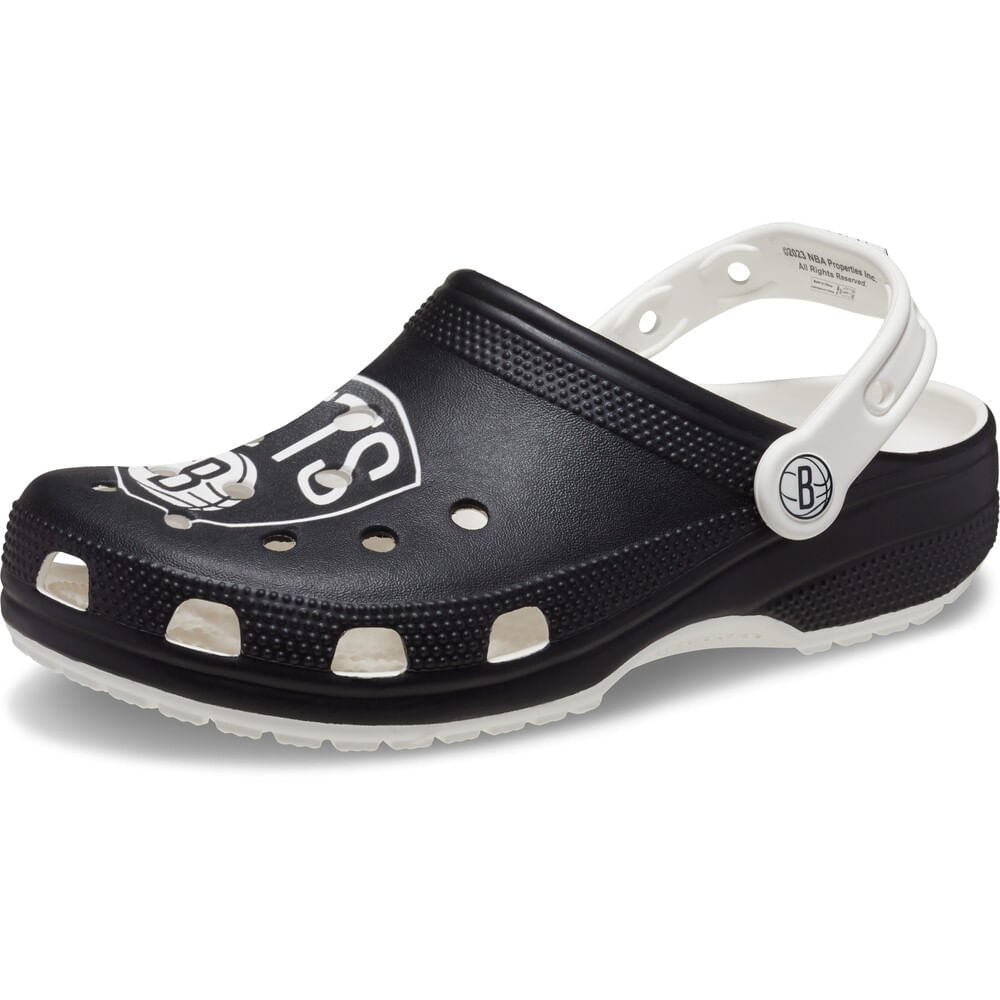 Sandália Crocs Classic Brooklyn Nets Clog WHITE/BLACK