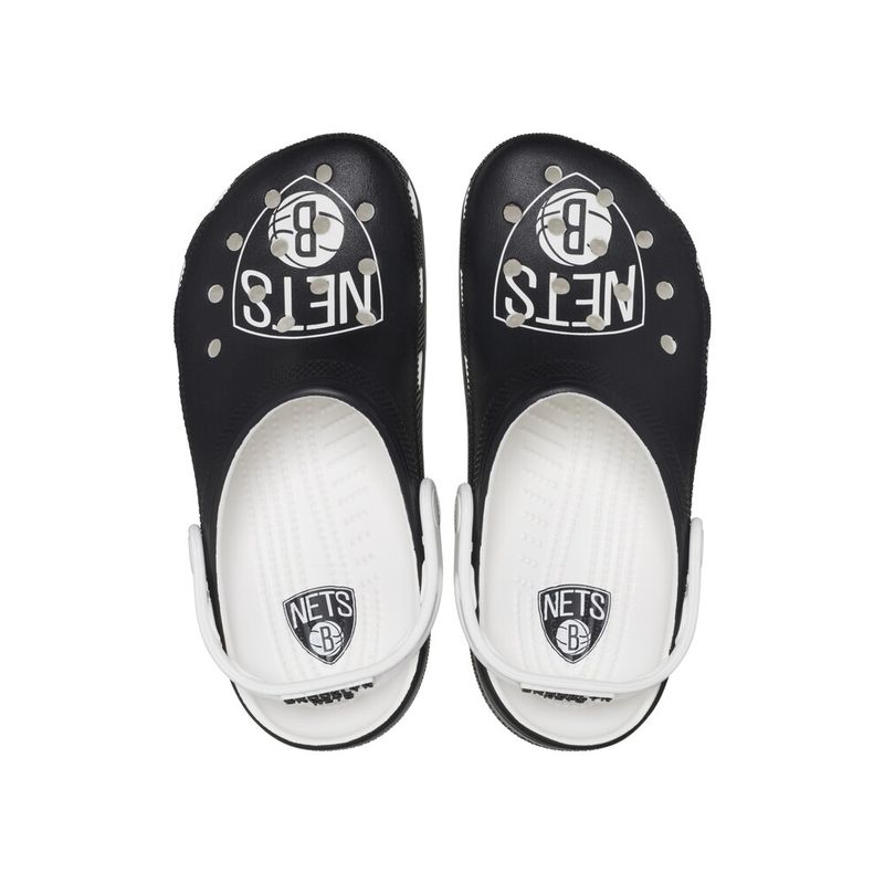 Sandália Crocs Classic Brooklyn Nets Clog WHITE/BLACK