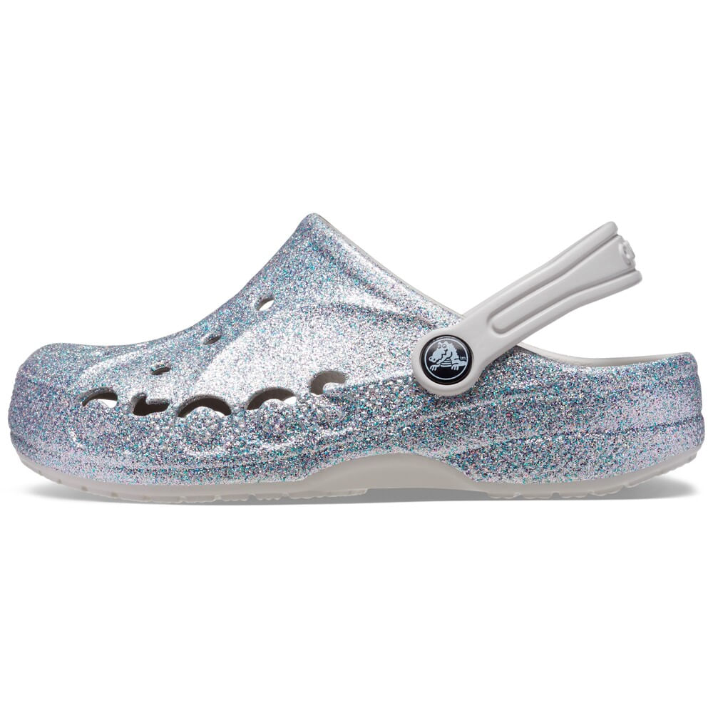 Sandália Crocs Baya Glitter Clog Juvenil SILVER