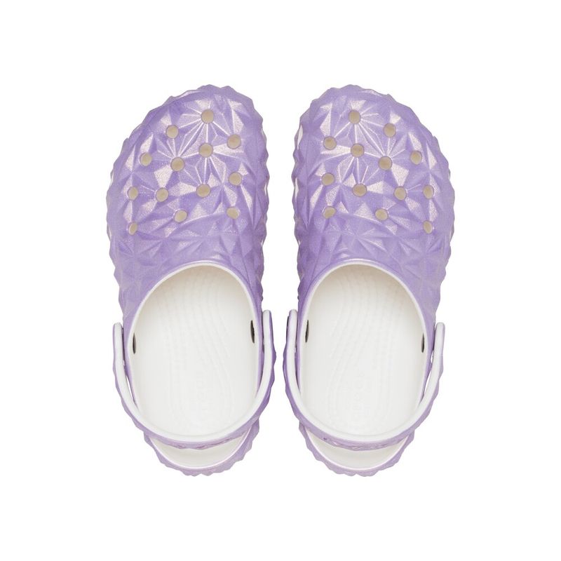 Sandália Crocs Classic Iridescent Geometric Clog Juvenil WHITE