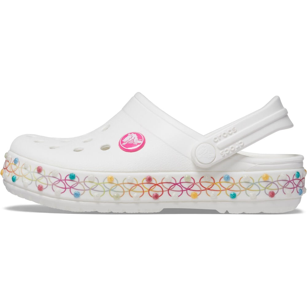 Sandália Crocs Crocband Stretch Necklace Clog Juvenil WHITE/MULTI