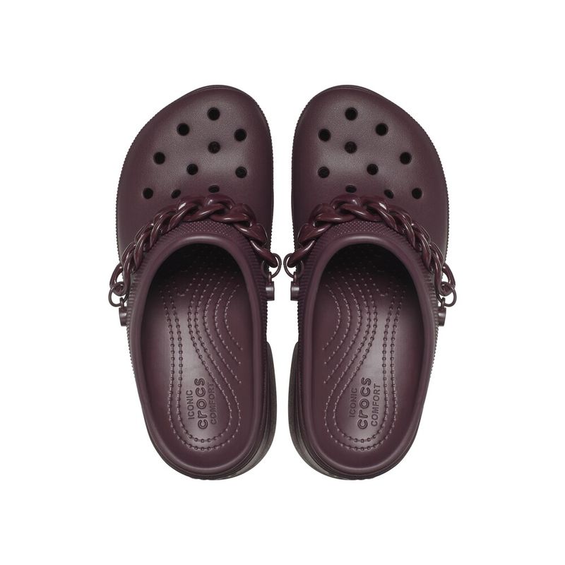 Sandália Crocs Siren Chain Clog DARK CHERRY