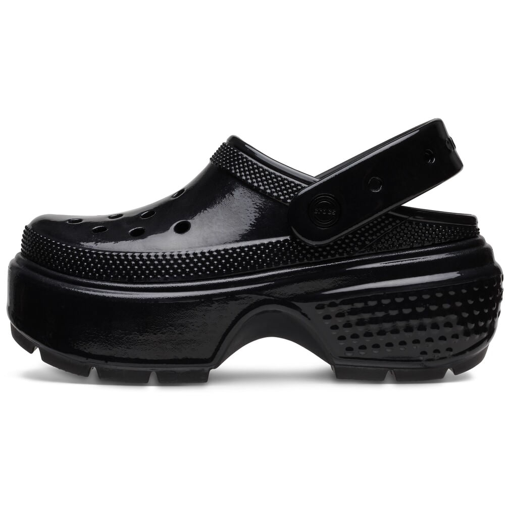 Sandália Crocs Stomp High Shine Clog BLACK