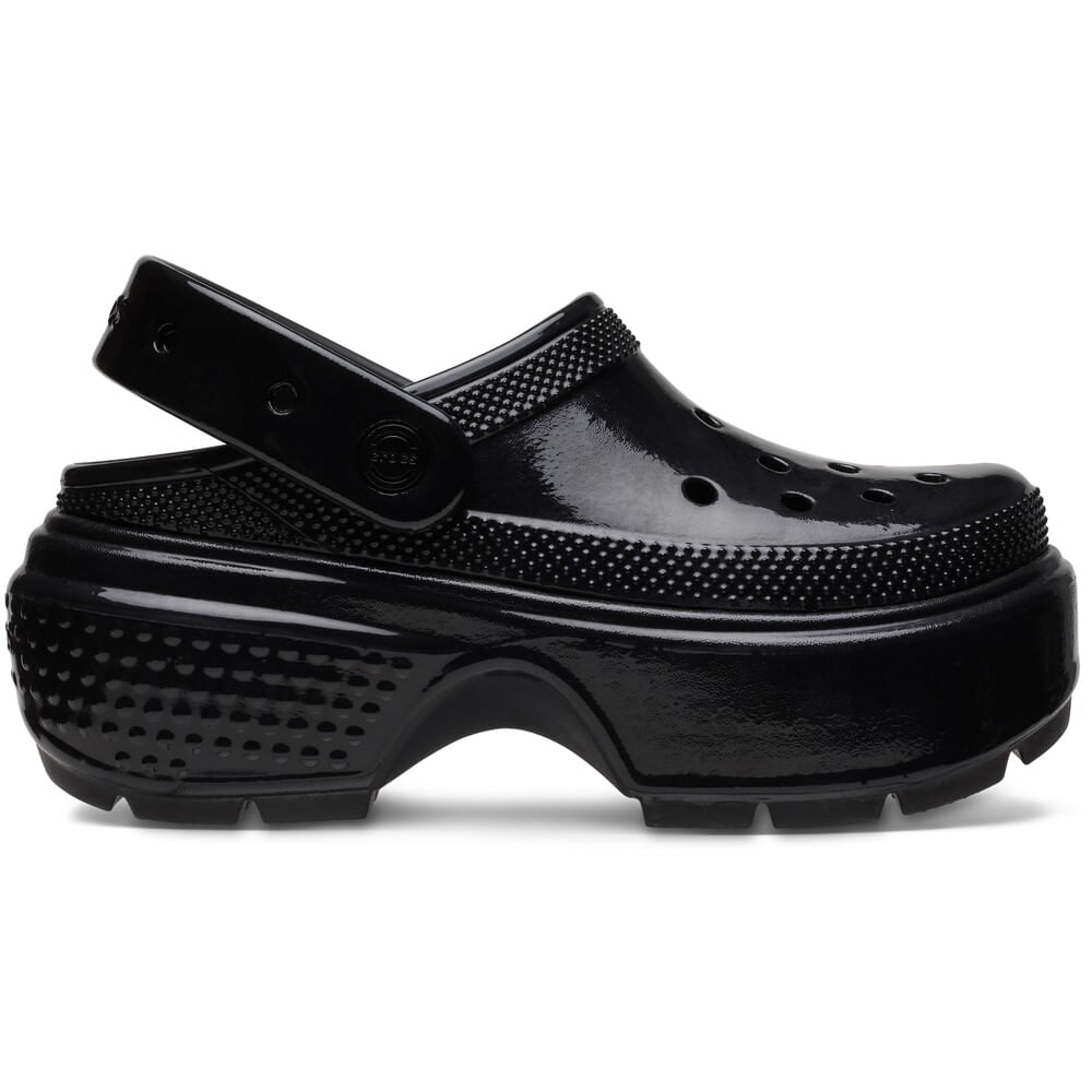 Sandália Crocs Stomp High Shine Clog BLACK