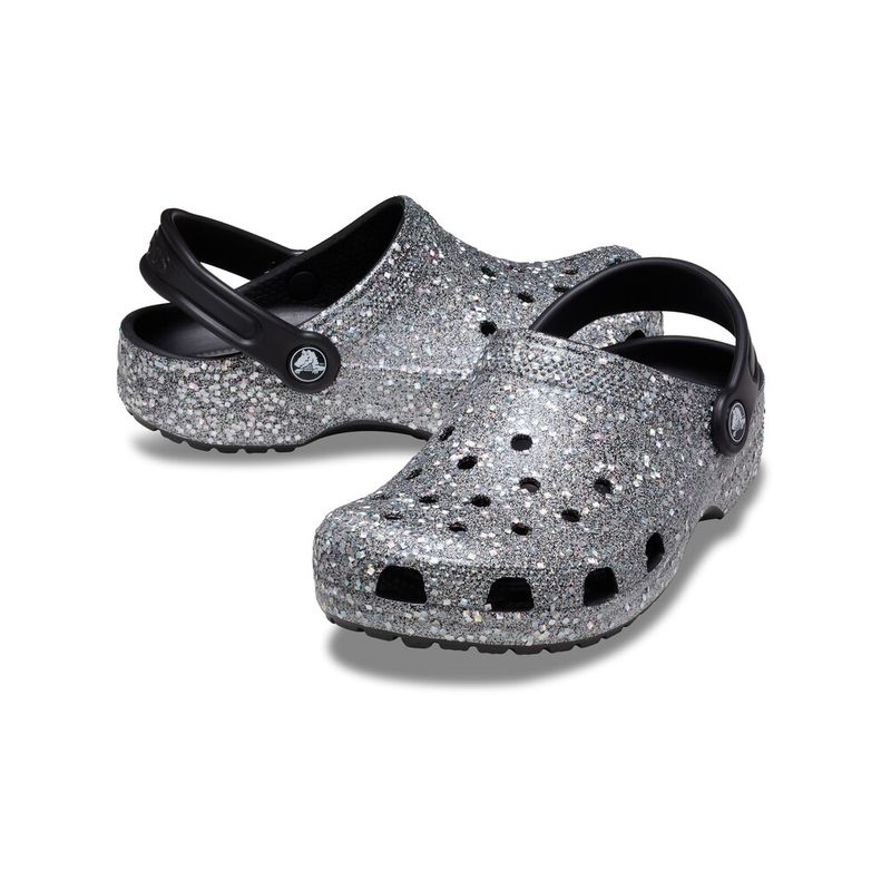 Sandália Crocs Classic Glitter Clog Juvenil Multi/Black