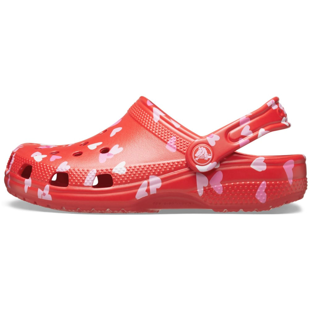 Sandália Crocs Classic Vday Clog Juvenil CHERRY RED