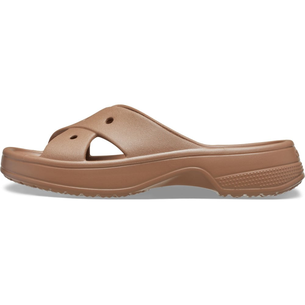 Sandália Crocs Classic Womens Cross Strap Slide MILK CHOCOLATE