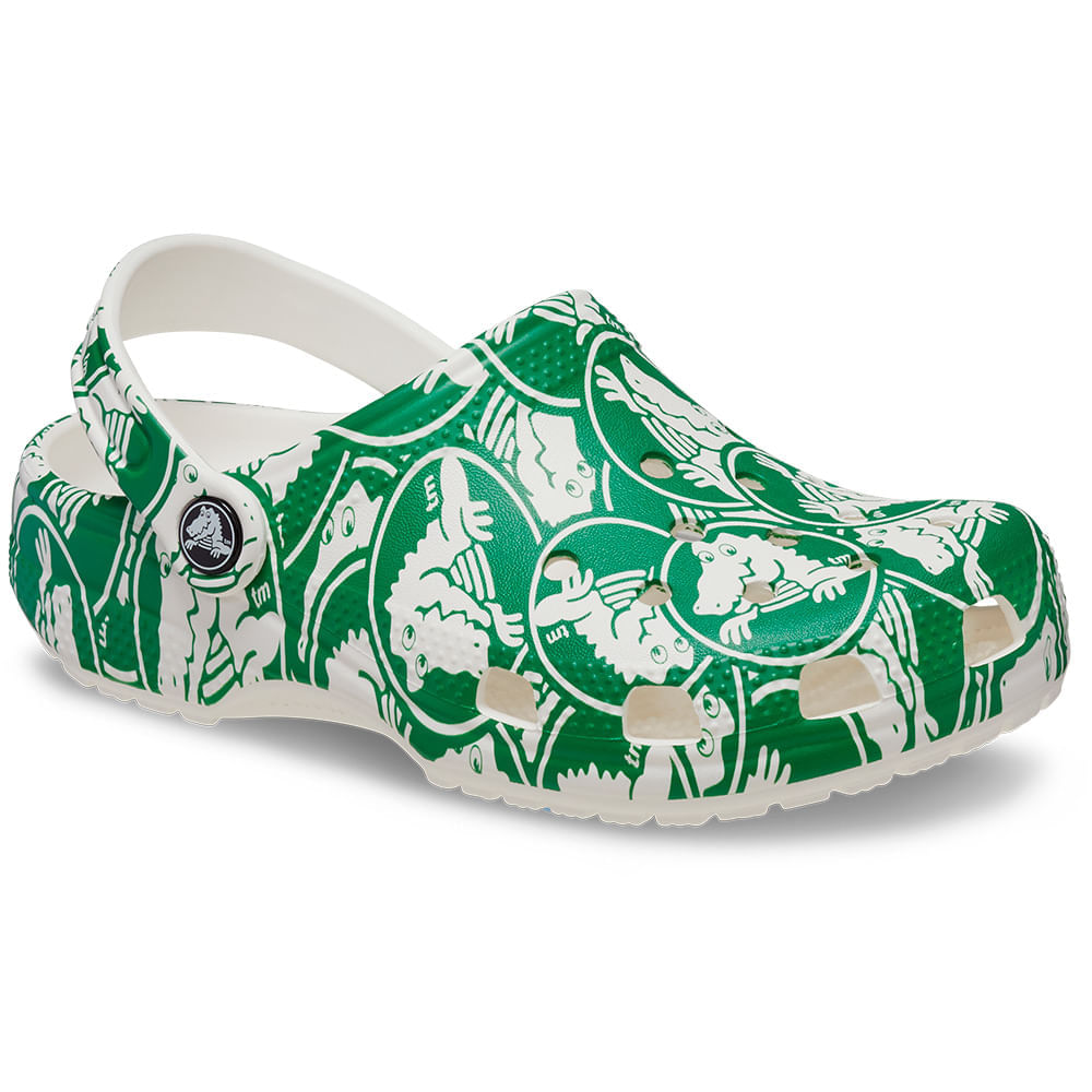 Sandália Crocs Classic Duke Print Clog Infantil GREEN IVY